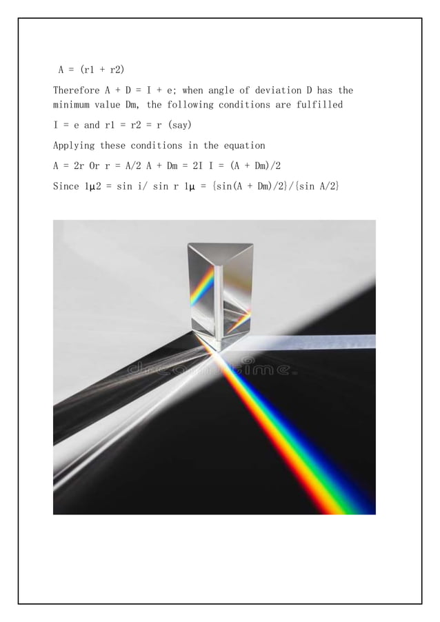 Class 12 Project PRISM AND NATURE OF LIGHT | DOCX