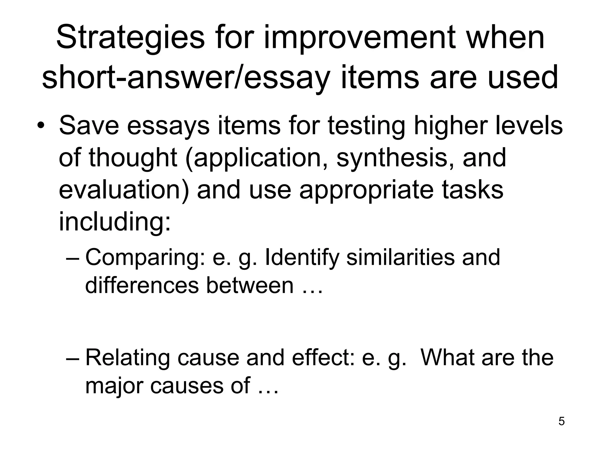 11. Short answer & Essay test items.ppt