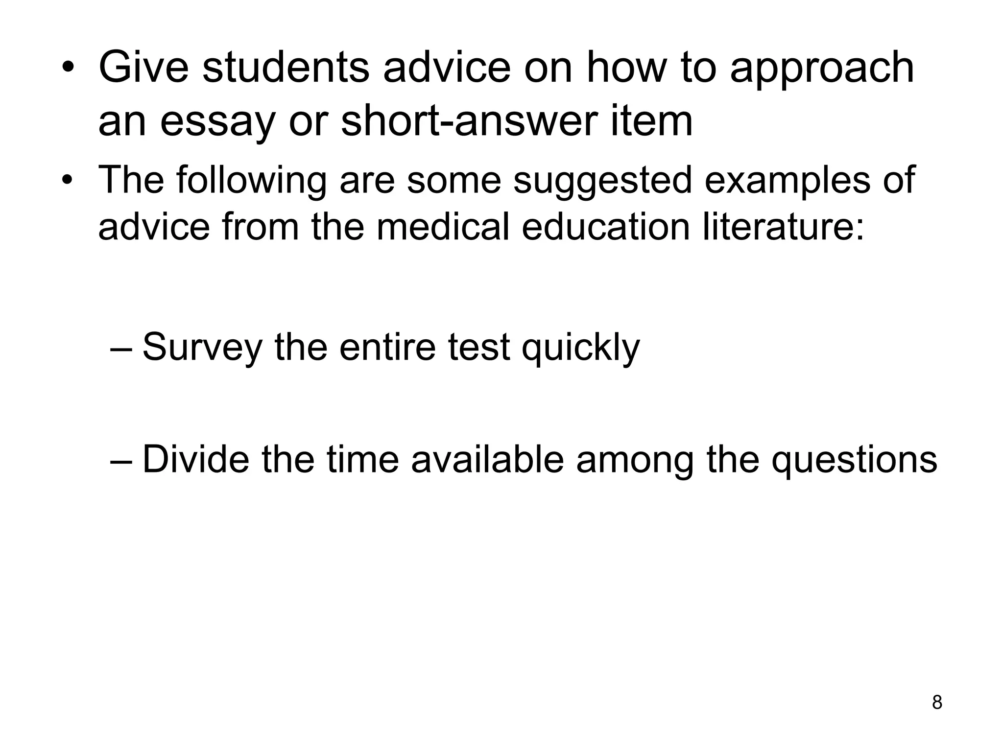 11. Short answer & Essay test items.ppt