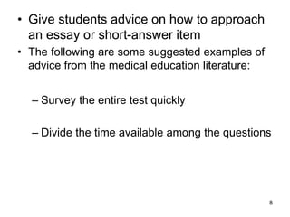 11. Short answer & Essay test items.ppt