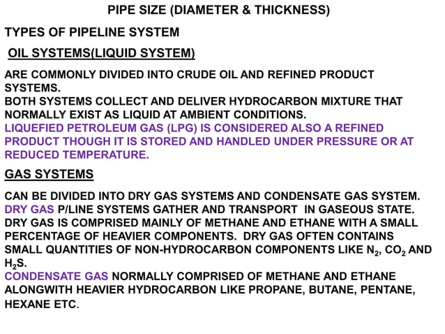 11.0 TRANSPORTATION OF LIQ GAS SIZING PRESSURE LOSS.pptx | Physics | Science