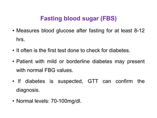 Investigations of Diabetes Mellitus.pptx