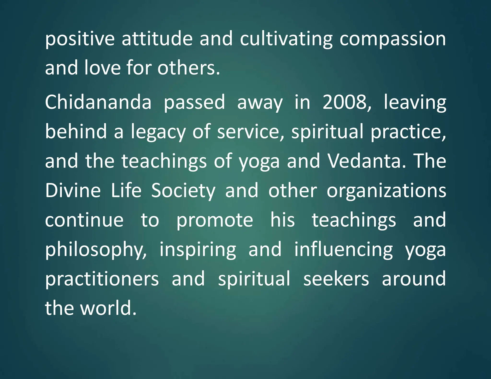 Swami Chidananda Saraswati Life History | PPTX