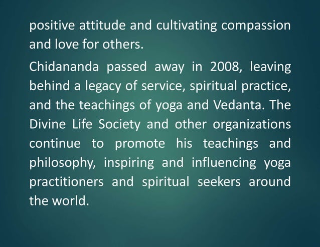 Swami Chidananda Saraswati Life History | PPTX