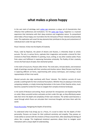 what makes a pisces happy | DOC