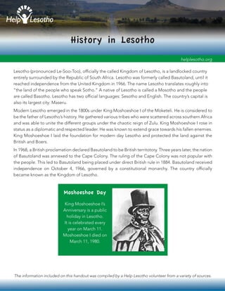 CMP3204P-A Assignment 1 Tourists Attraction places in Lesotho | PDF