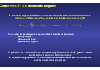 Momento angular con varios ejercicios de dinámica rotacional y biofísica | PDF