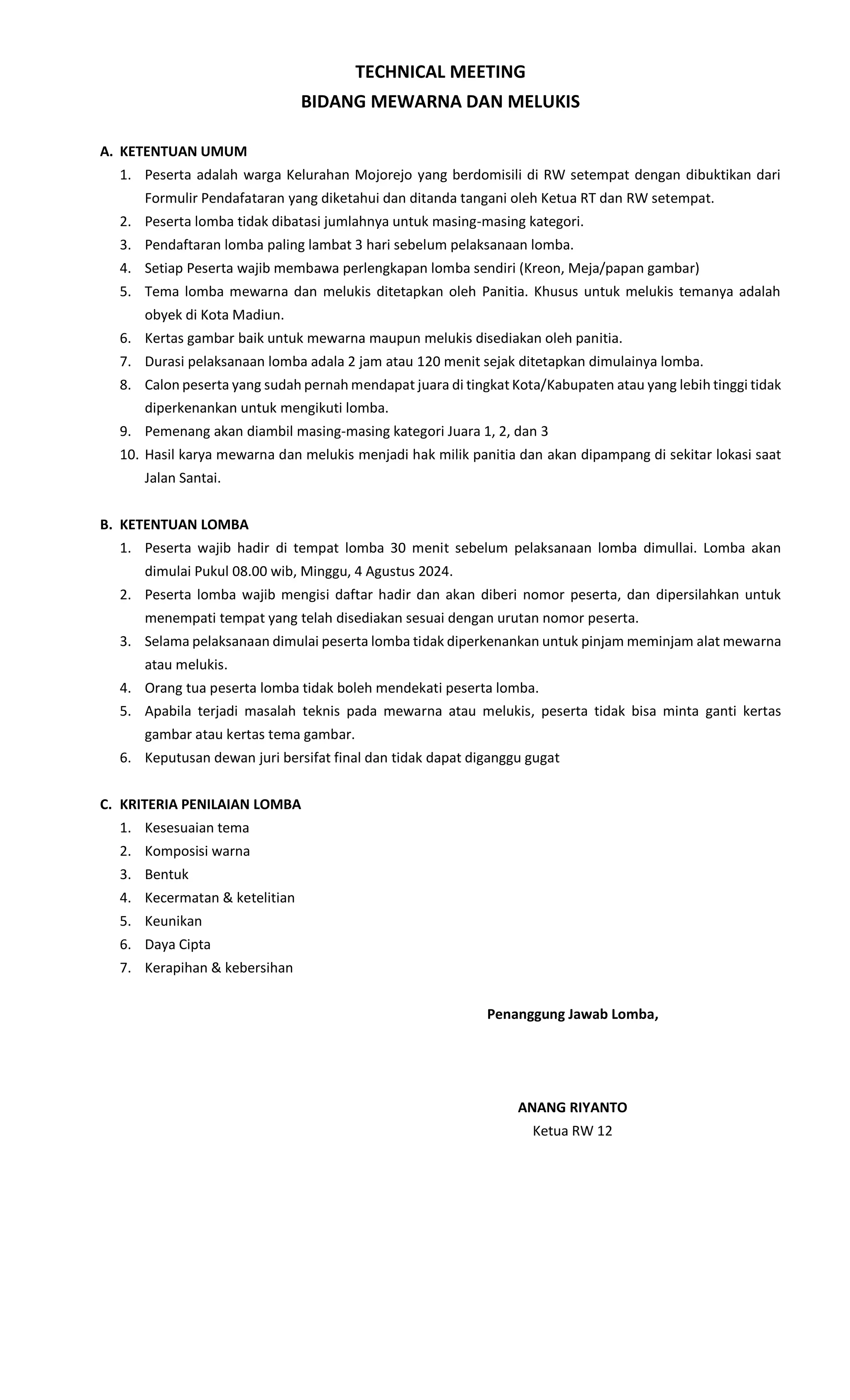 11. TECHNICAL MEETING LOMBA DALAM RANGKA HARI ULANG TAHUN KEMERDEKAAN ...