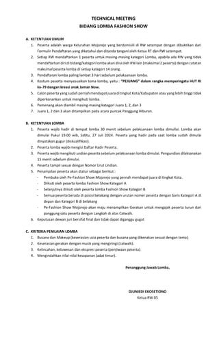 11. TECHNICAL MEETING LOMBA DALAM RANGKA HARI ULANG TAHUN KEMERDEKAAN ...