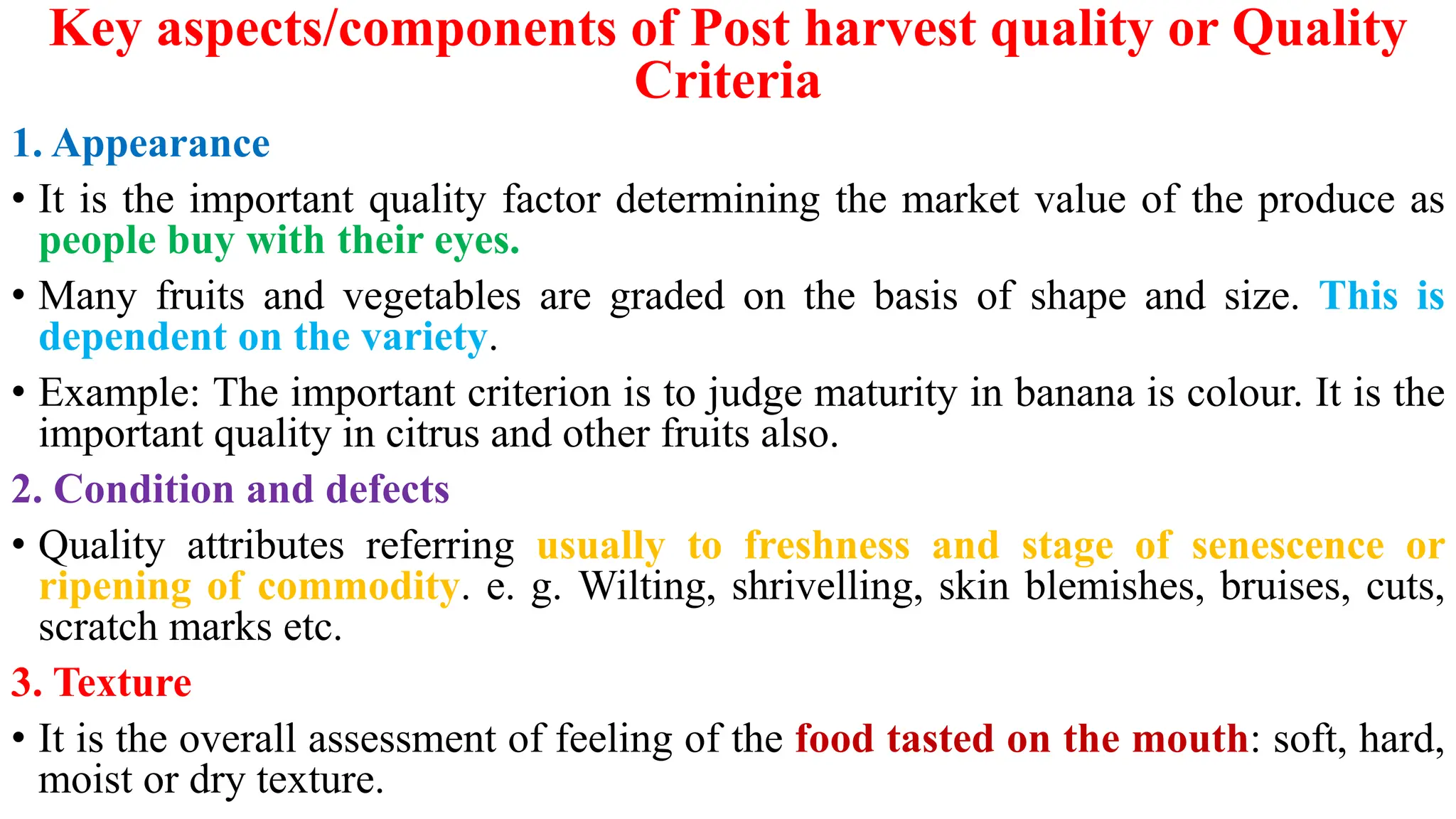 11. Post harvest quality, Quality criteria and Judgement.pptx