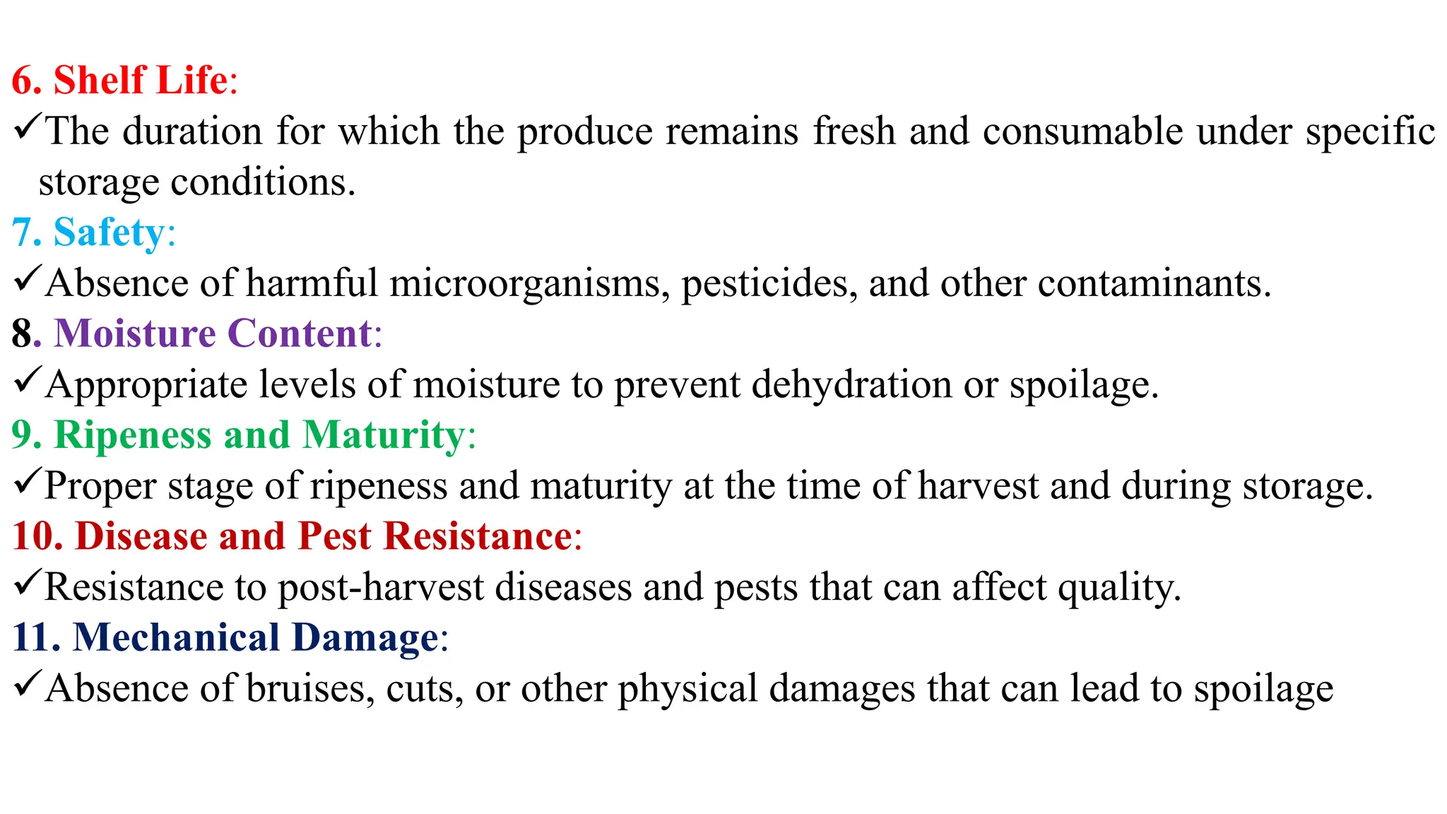 11. Post harvest quality, Quality criteria and Judgement.pptx