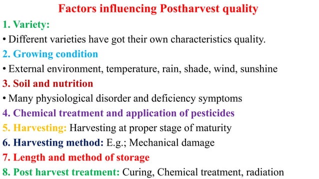 11. Post harvest quality, Quality criteria and Judgement.pptx ...