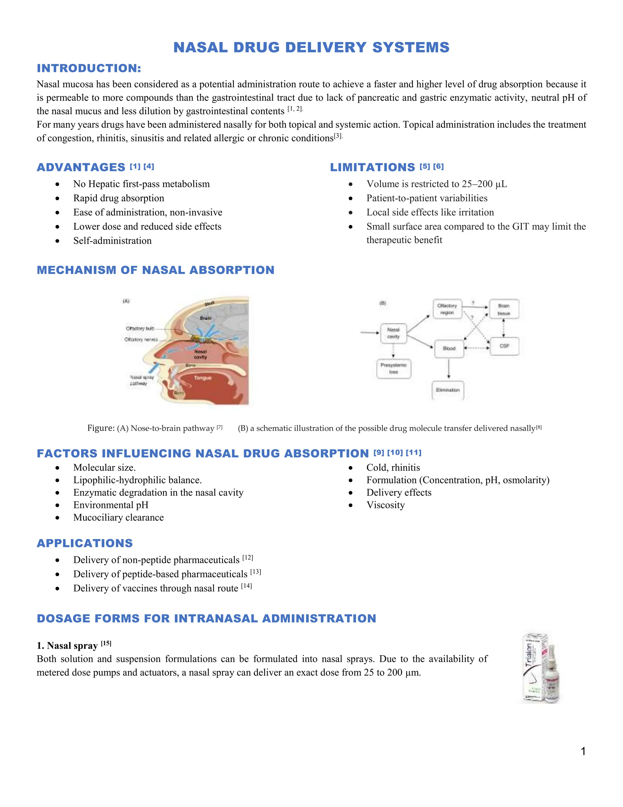 NASAL DRUG DELIVERY SYSTEMS- Advanced Pharmaceutical Technology | PDF