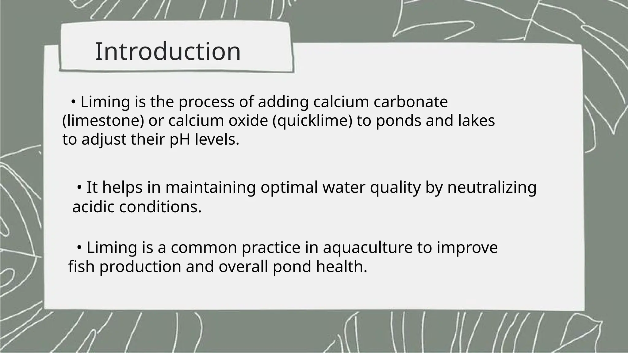 liming in aquaculture and its effect and applications.pptx