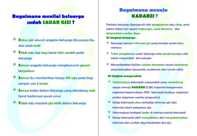 materi tentang keluarga sadar gizi atau kadarzi | PPT