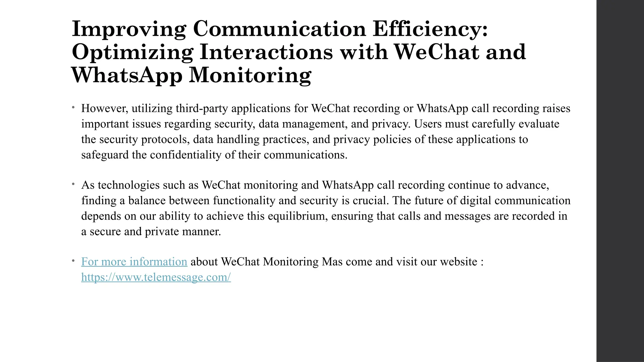 Improving Communication Efficiency: Optimizing Interactions with WeChat and WhatsApp Monitoring ...