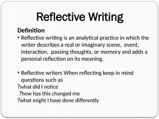 11. Reflective Writing and Critical Thinking.pptx