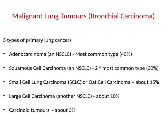 Lung Tumours, classification and its pathology | PPT