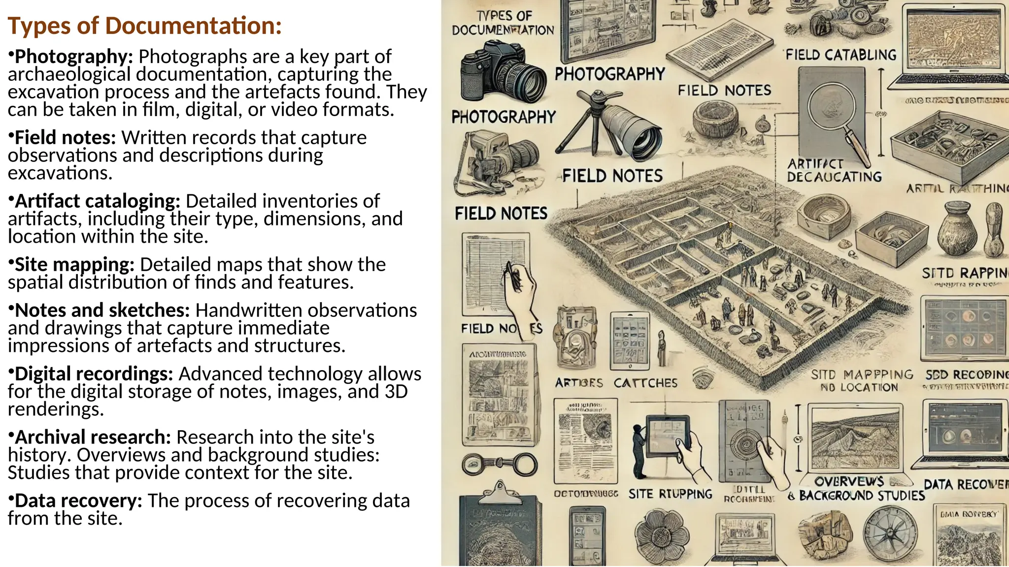 Types and Methods of Documentation (Archaeological Sites and ...