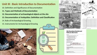 Types and Methods of Documentation (Archaeological Sites and ...