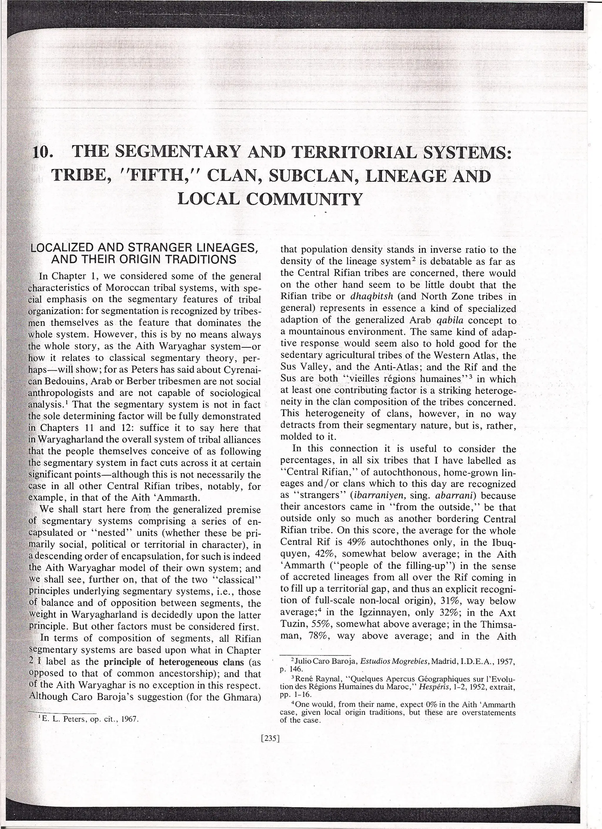 11. Aith Waryaghar : The Segmentary and Territorial Systems. Tribe ...