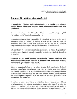 1 Samuel 11 Primera batalla de Saúl. Por Humberto Rendonpdf | PDF