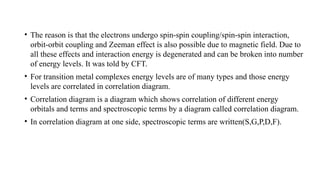 11. Correlation Diagrams.Orgal and tanabe sugano diagrampptx | PPTX