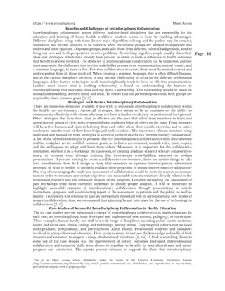 Fostering Interdisciplinary Collaboration in Health Education (www.kiu.ac.ug) | PDF