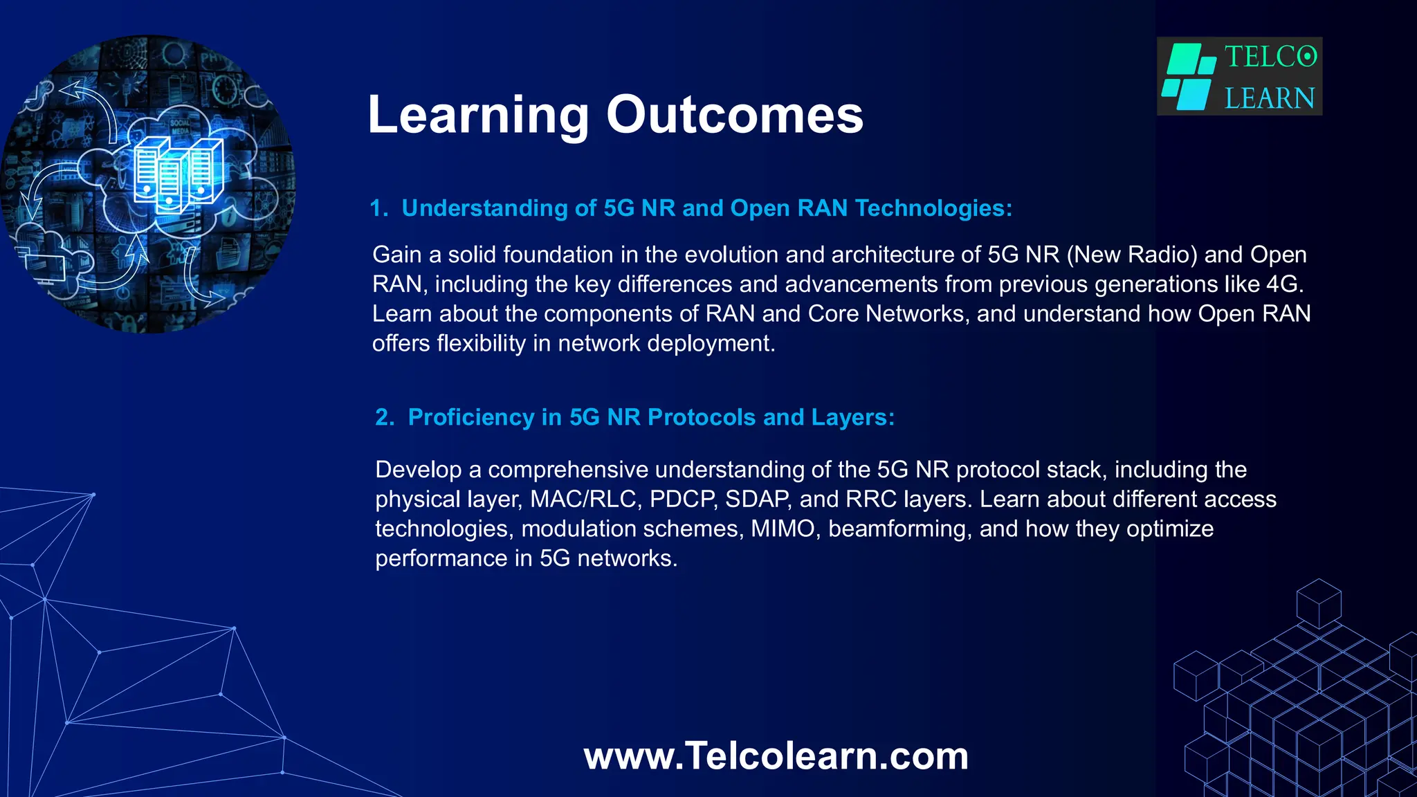 5G NR and Open RAN Training by TelcoLearn | PDF