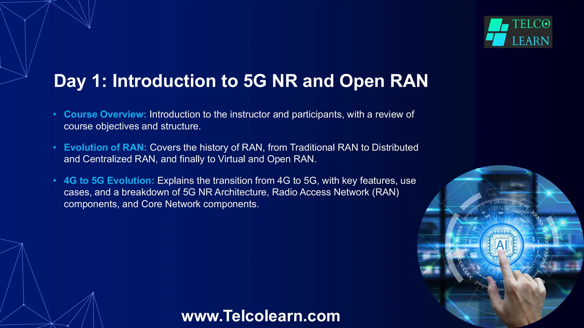 5G NR and Open RAN Training by TelcoLearn | PDF