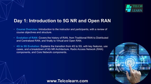 5G NR and Open RAN Training by TelcoLearn | PDF
