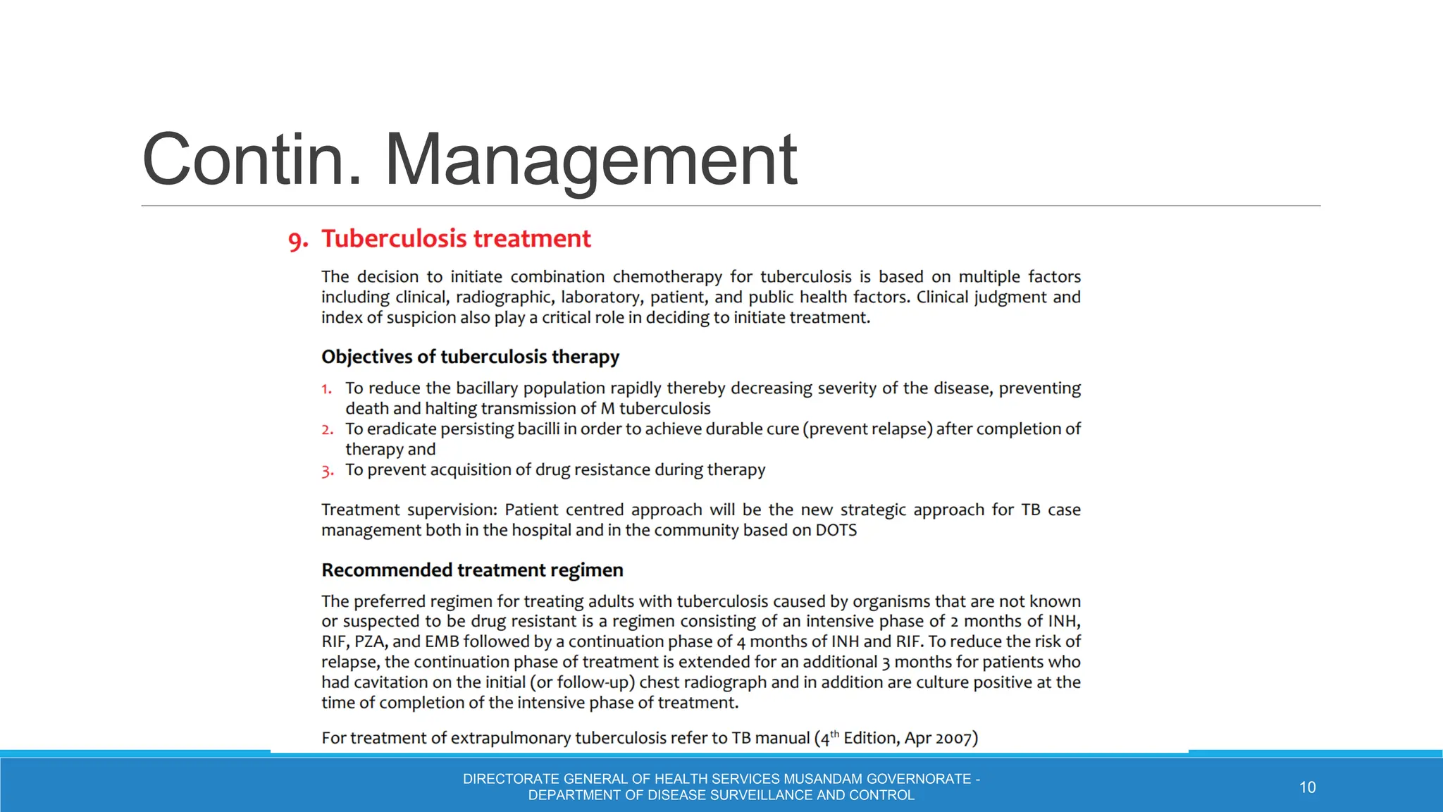 tuberculosis ,diagnosis and management in community | PPT