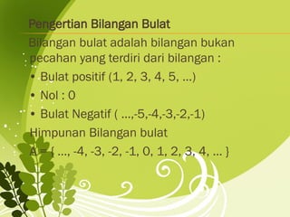 Perkenalan Bilangan Bulat dan Operasinya | PPT