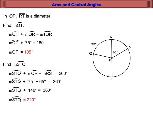 11 2 arcs and central angles lesson