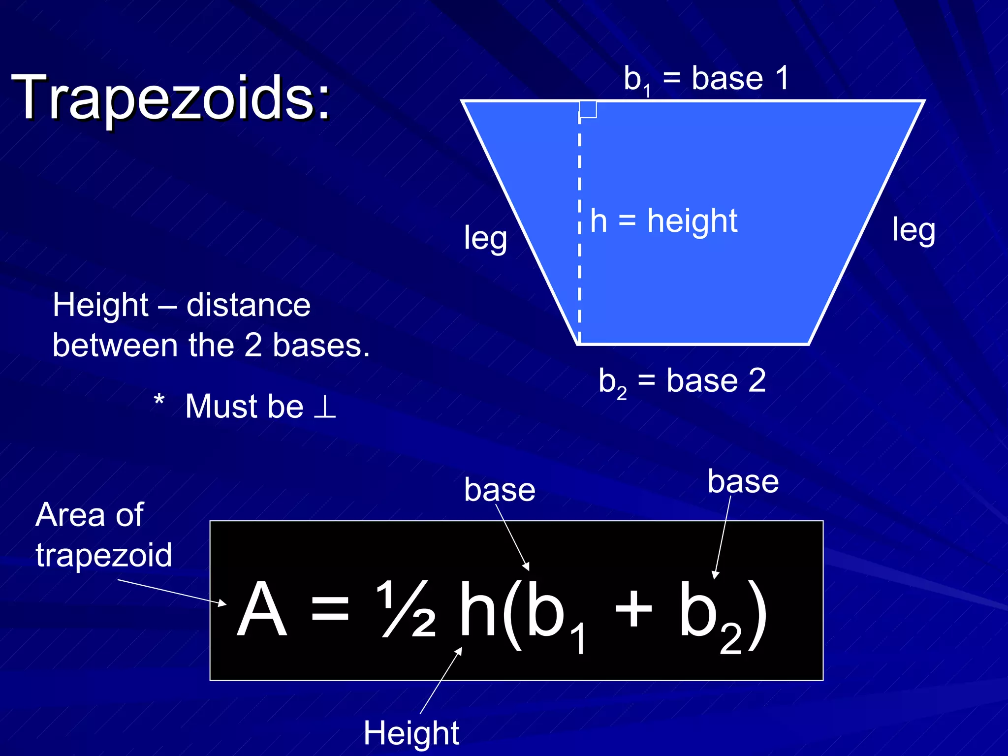 11.2 areas of trapezoids, rhombuses, and kites | PPT