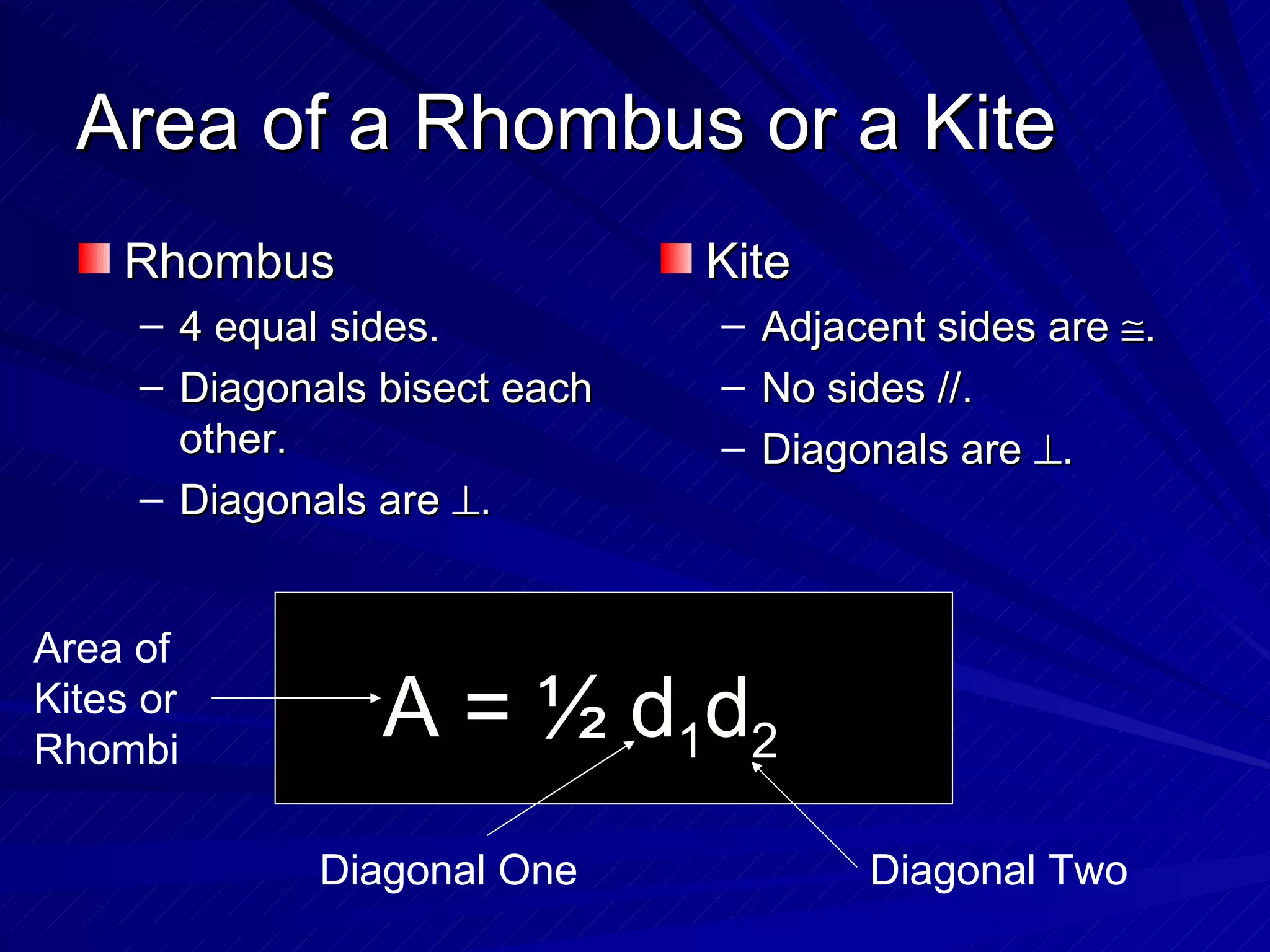 11.2 areas of trapezoids, rhombuses, and kites | PPT
