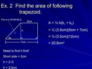 11.2 areas of trapezoids, rhombuses, and kites | PPT