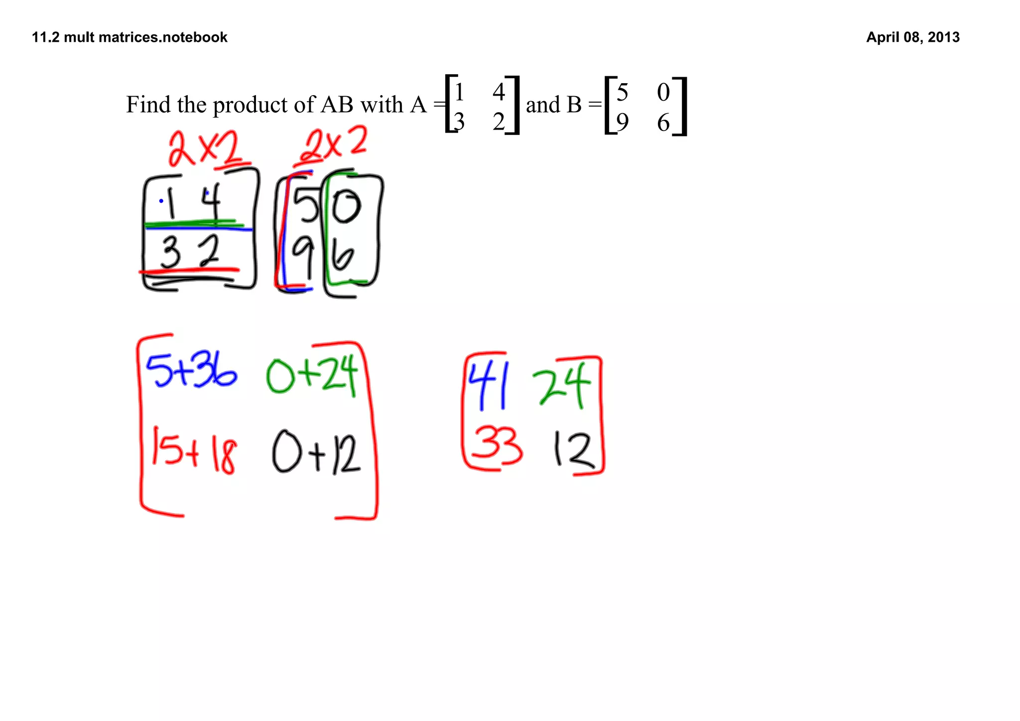 11.2 multiplying matrices | PPT