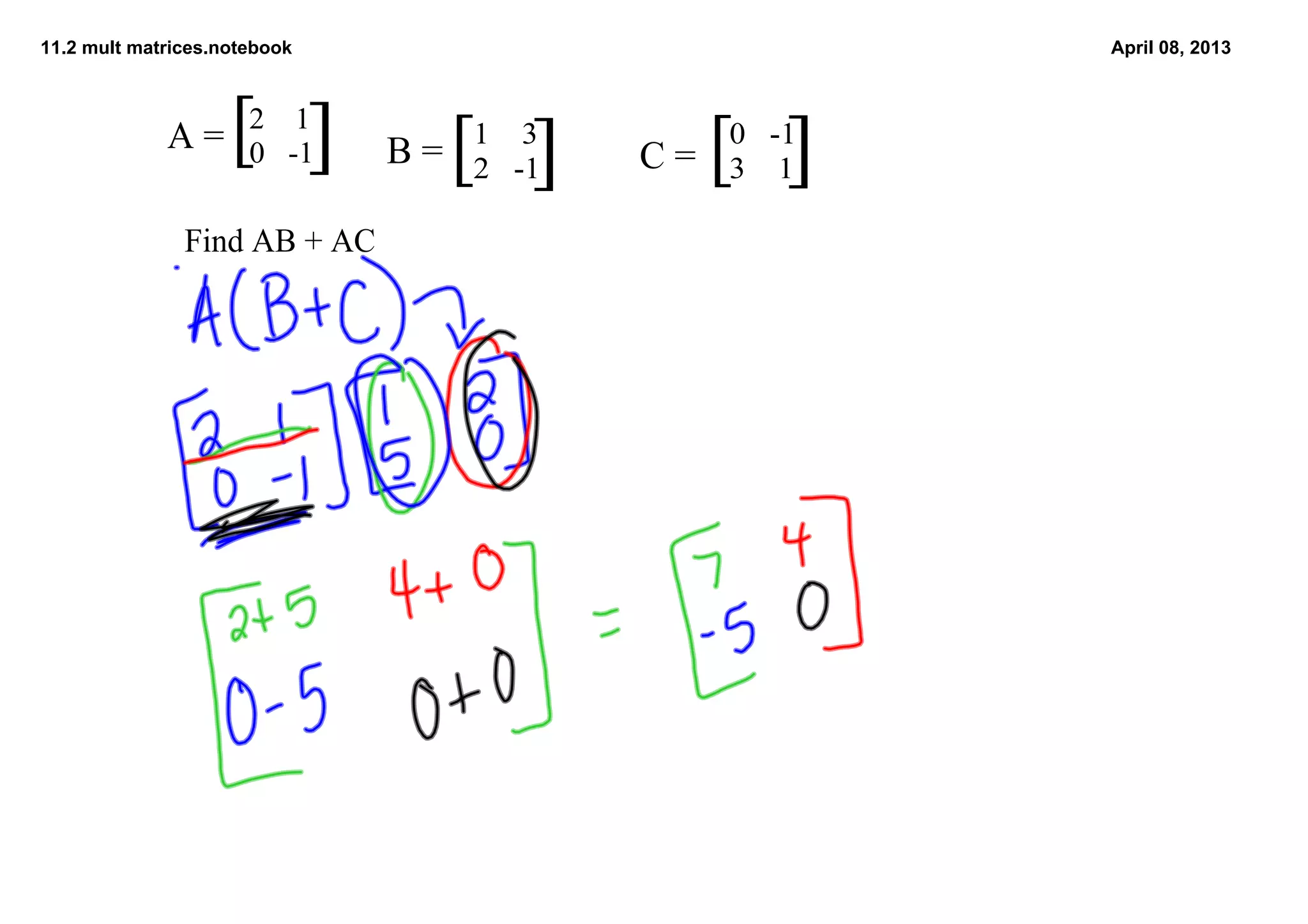 11.2 multiplying matrices | PPT