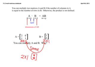11.2 multiplying matrices | PPT