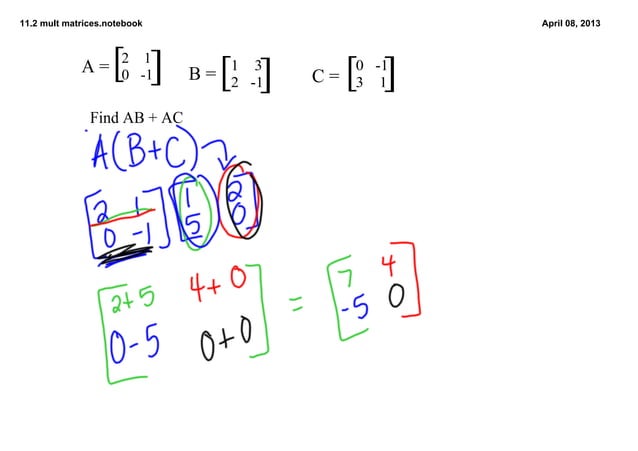 11.2 multiplying matrices | PPT