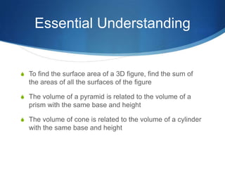 11.3 and11.5 Surface Area and Volume Pyramids | PPTX