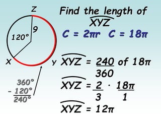 11-3 Arc Length, Sectors & Sections.ppt