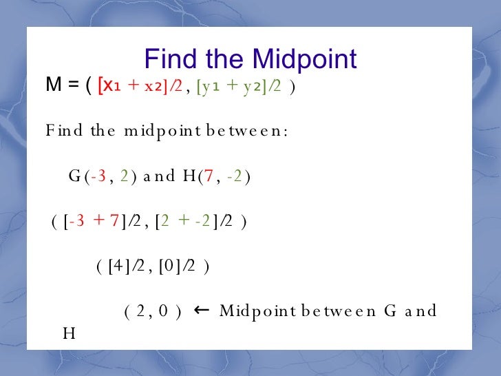 11.3 Distance Midpoint Formulas