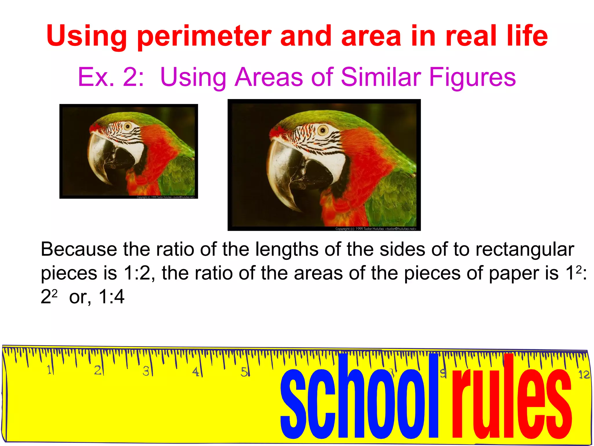 11.3 perimeters and areas of similar figures | PPT
