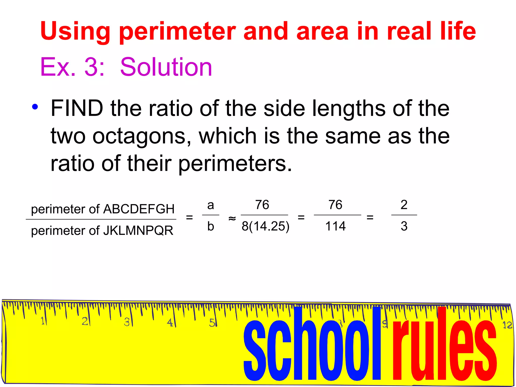 11.3 perimeters and areas of similar figures | PPT