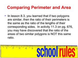 11.3 perimeters and areas of similar figures | PPT