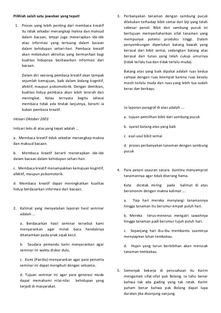 Tren Gaya 36 Soal Bahasa Indonesia Kelas 6