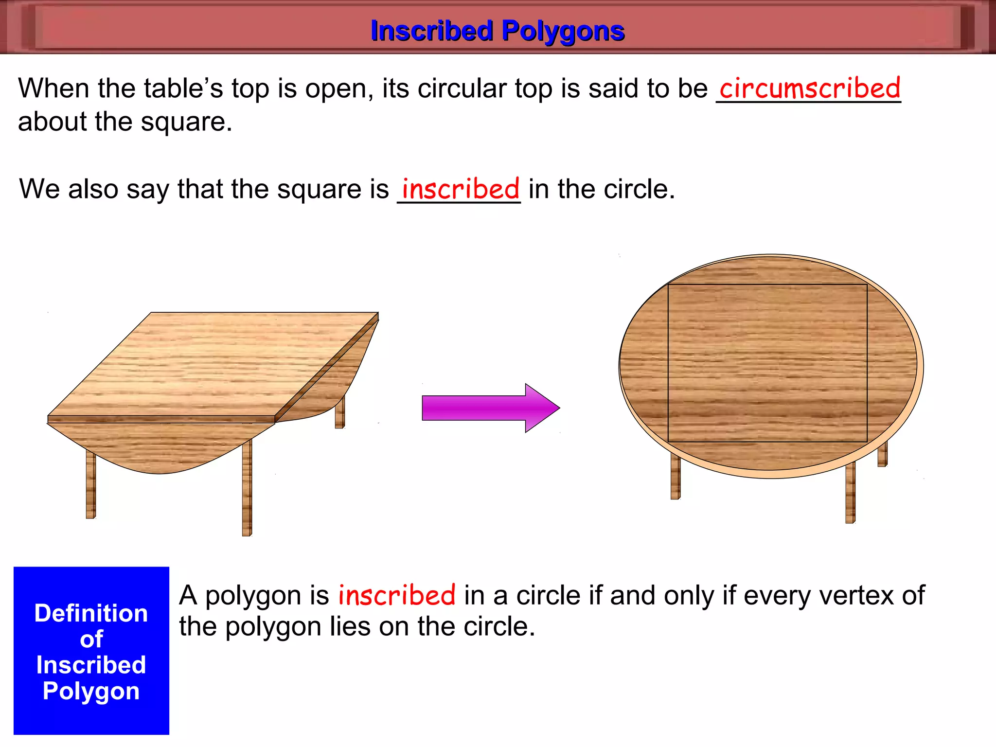 11 4 inscribed polygons lesson | PPT