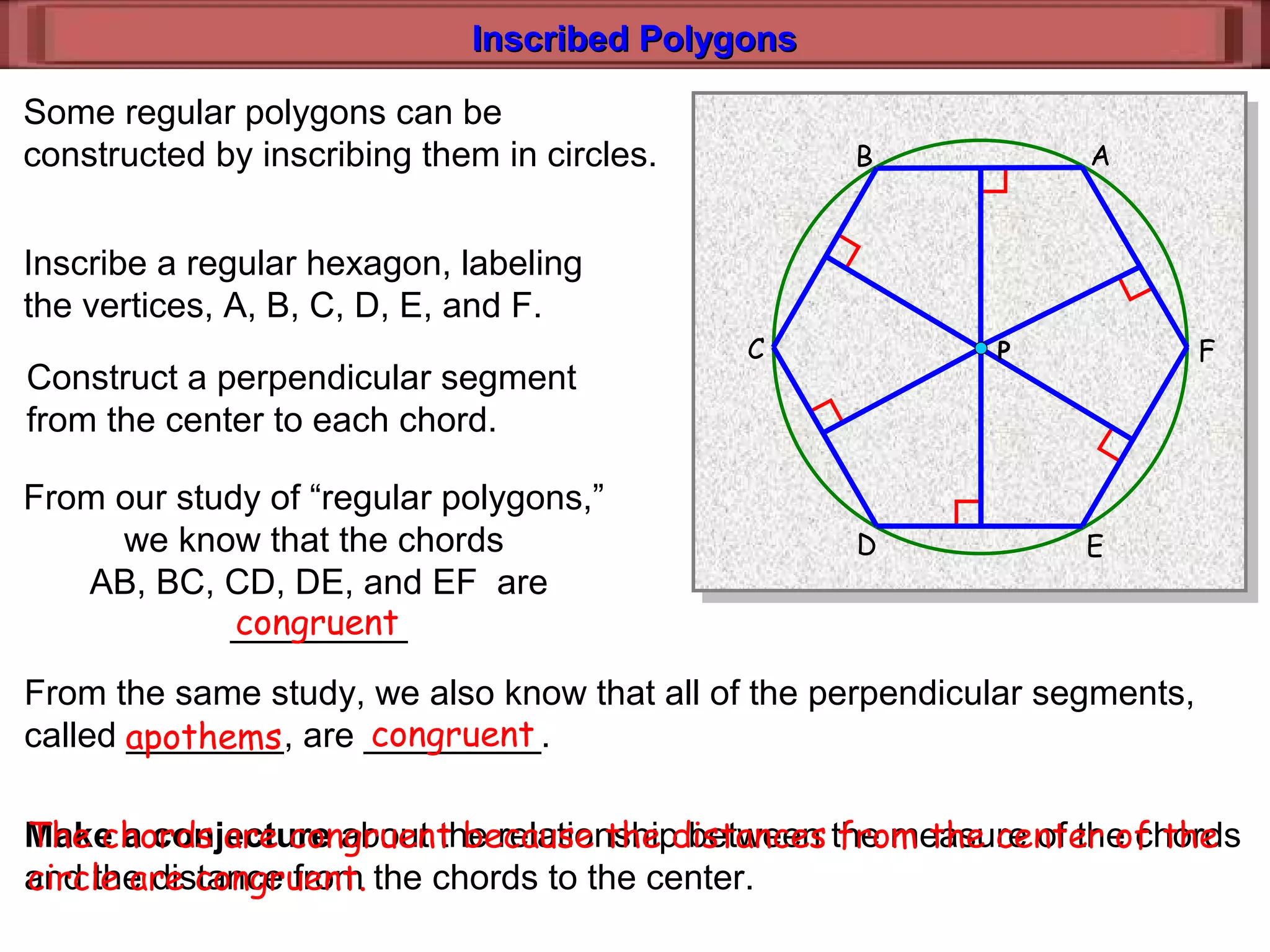 11 4 inscribed polygons lesson | PPT
